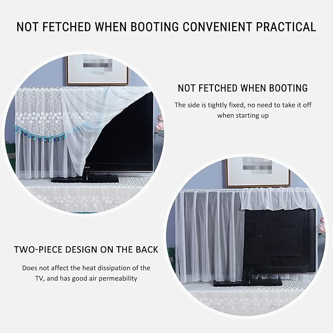 Embroidered lace Television dust cover Soft Fabric – buckit.pk